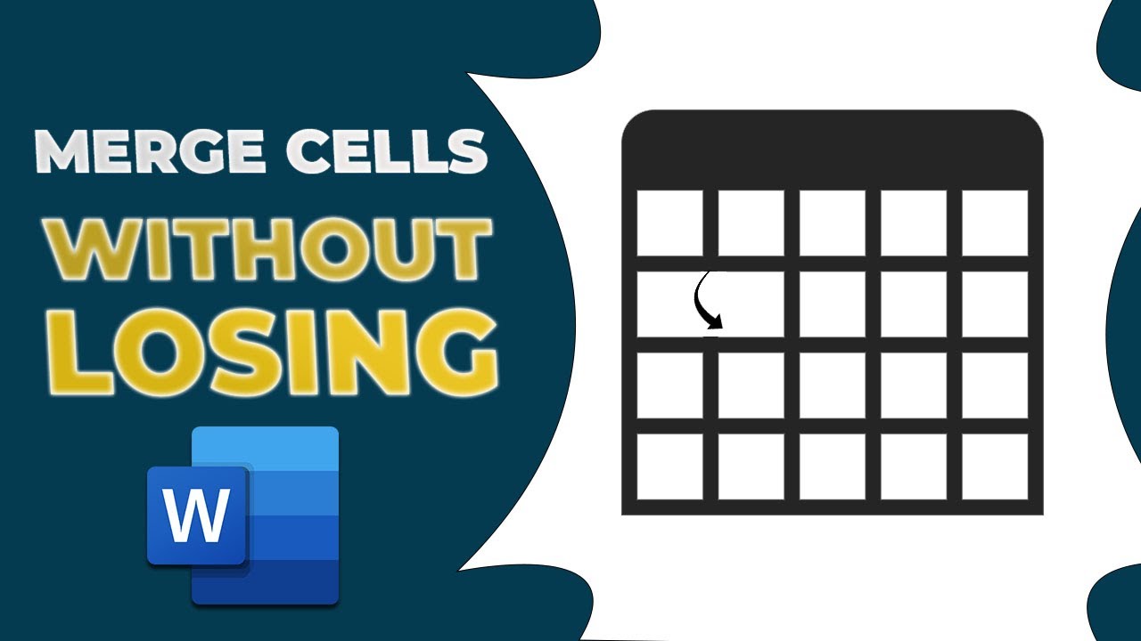 How to merge cells in word without losing data - YouTube
