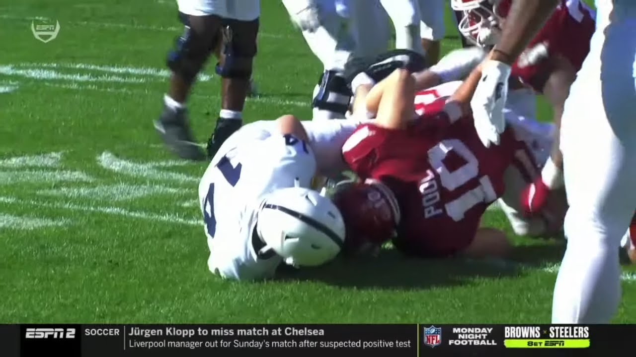 Arkansas LB Bumper Pool BIG HIT vs Penn State | 2021 College Football ...