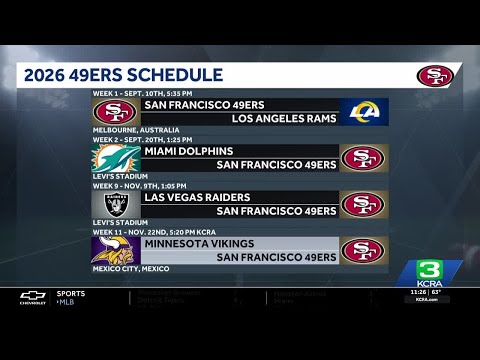 49ers 2026 schedule: Game dates, kickoff times released