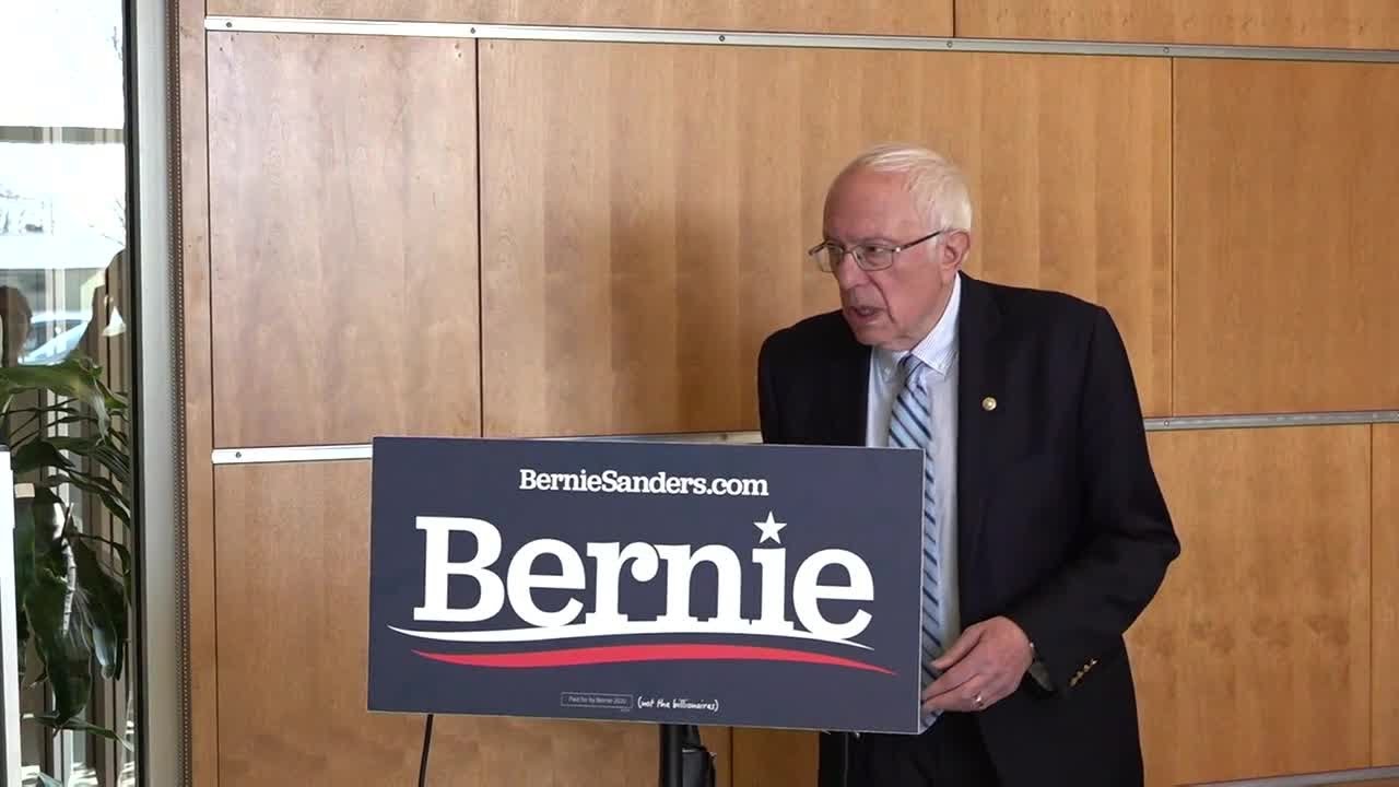 Watch: Sanders addresses Warren withdrawl from 2020 race - YouTube