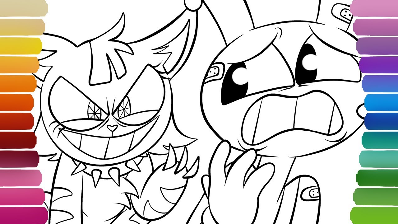 POMNI CAT LOVE STORY Coloring Pages / How to Color The Amazing Digital ...