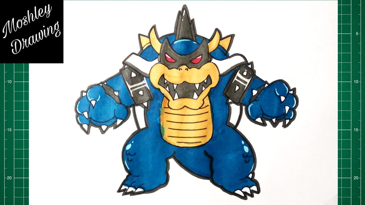 How to Draw Dark Bowser Step by Step - YouTube