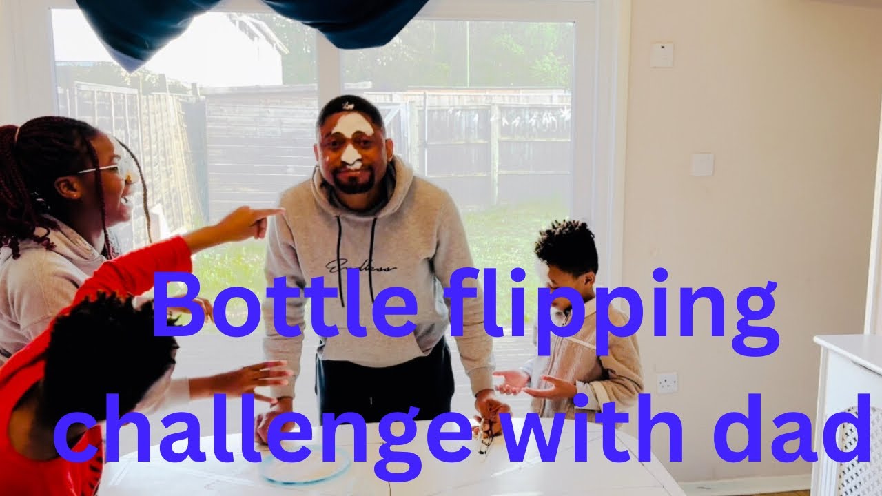 Bottle flipping challenge with dad - YouTube