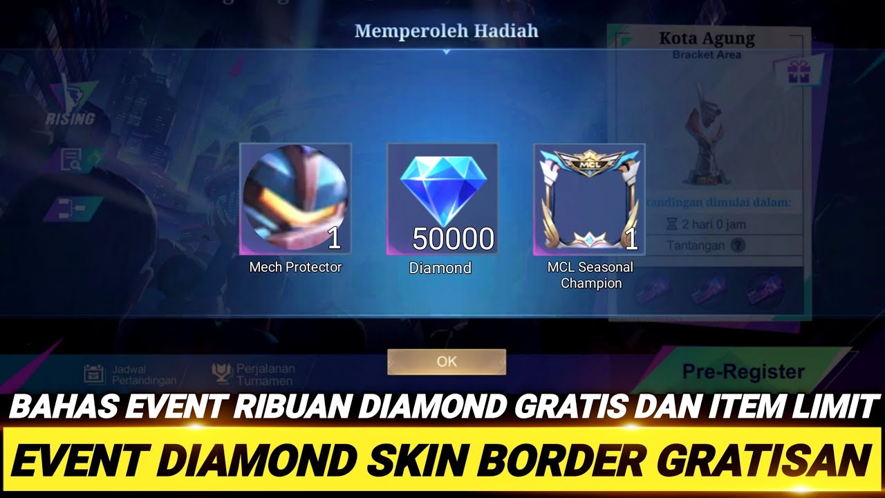UPDATE EVENT MLBB RISING !! GRATIS 50000 DIAMOND SKIN LIMITED BORDER ...