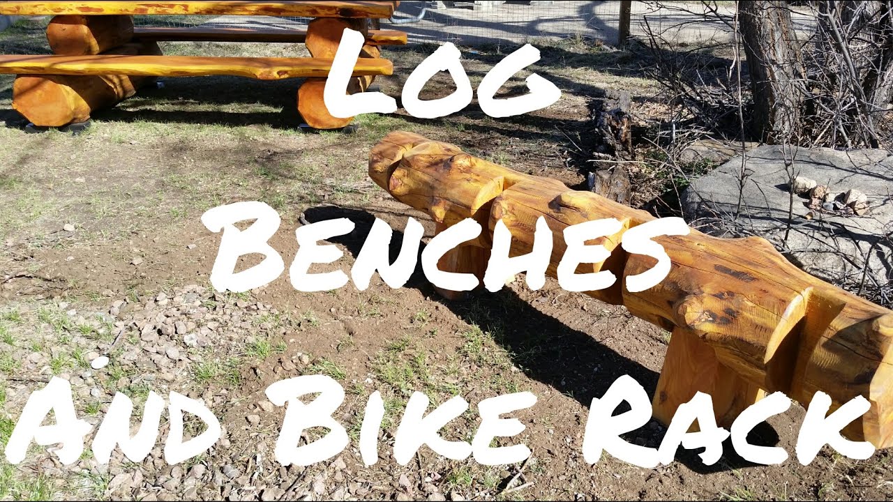 Log Benches and Bike Rack Install - YouTube