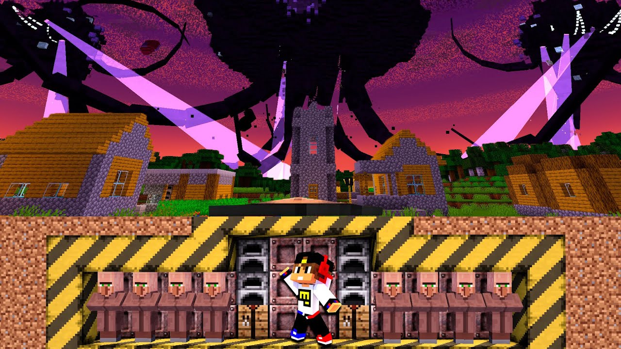 Villagers built The Most Secure House vs Wither Storm - Minecraft ...