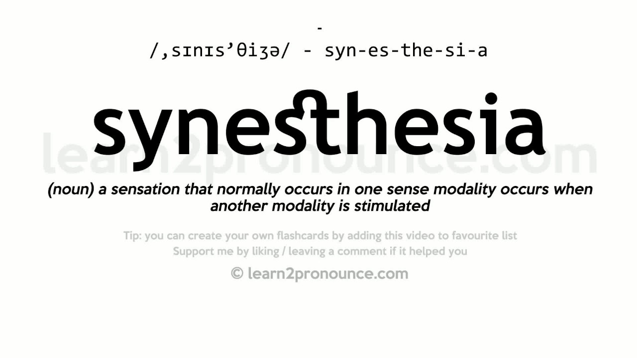 Synesthesia pronunciation and definition - YouTube