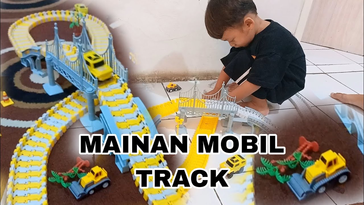 mobil mainan jalan track - YouTube