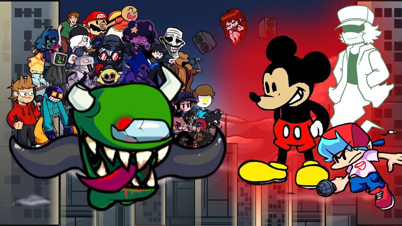 FNF Ejected, Happy, Headache (Impostor V3)But Different Characters Sing ...