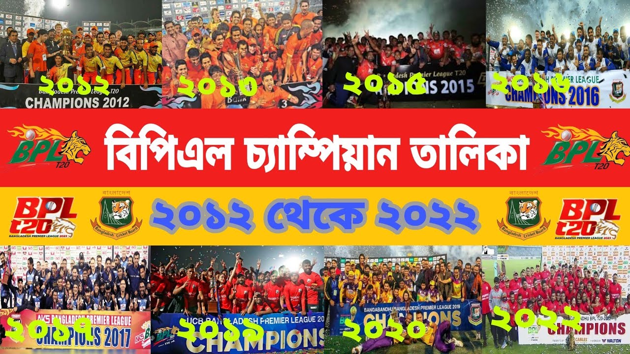 বিপিএল চ্যাম্পিয়ান লিষ্ট । বিপিএলে কোন দল কতবার চ্যাম্পিয়ান হয়েছে ...