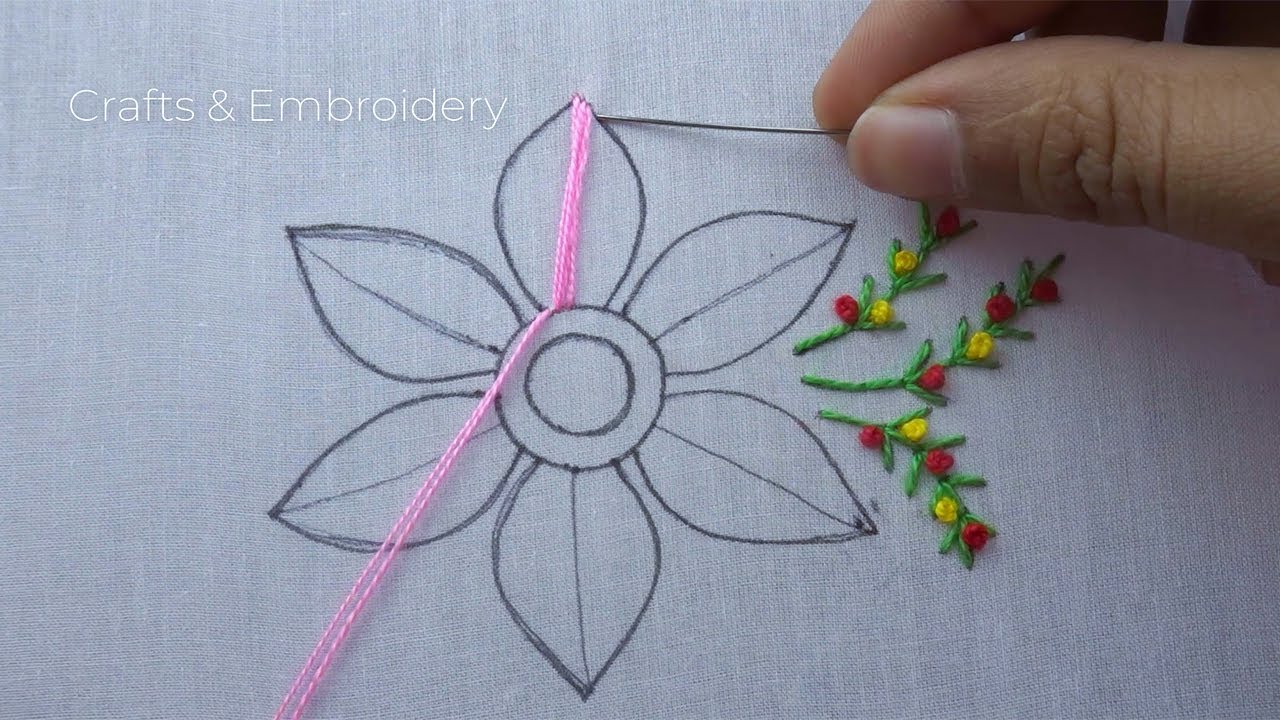 Fancy Flower Stitch, Hand Embroidery For Beginners, Sewing Hack, Hand ...