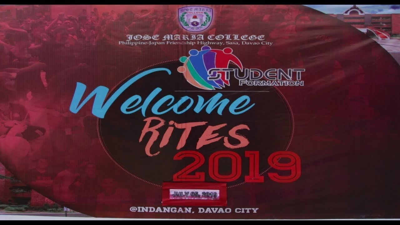 Jose Maria College Student Formation Welcome Rites 2019 - YouTube
