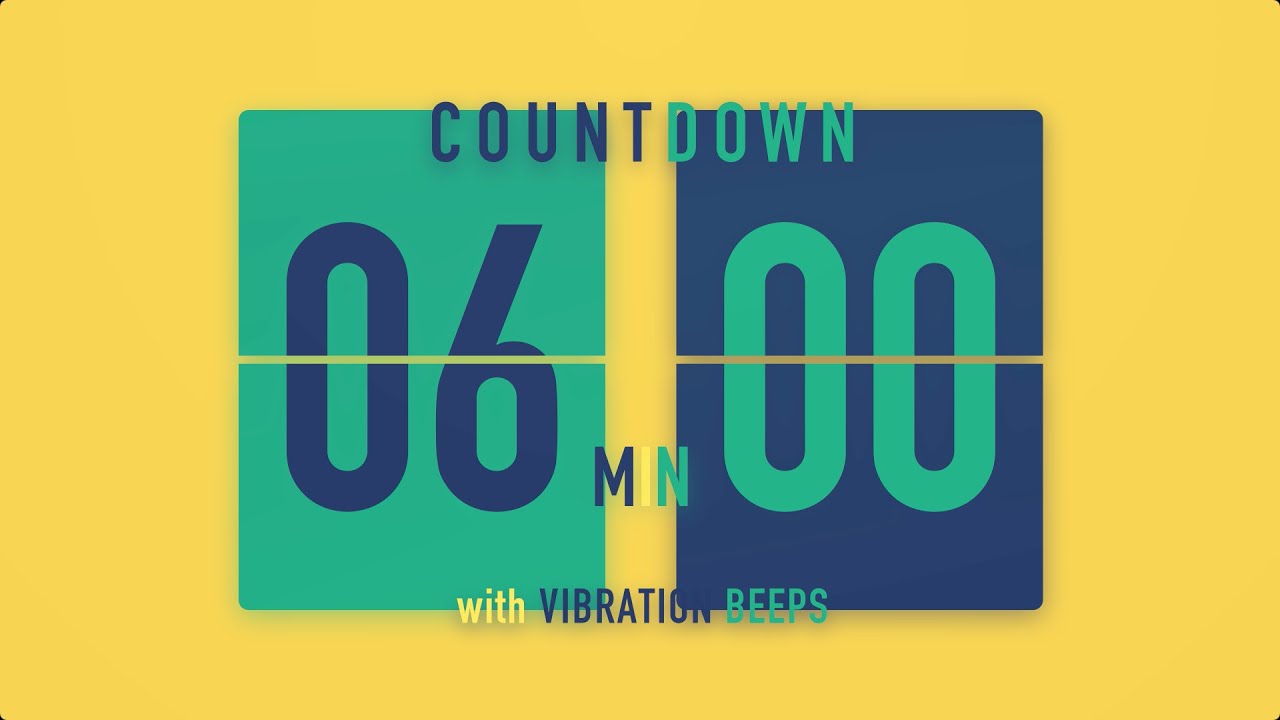 6 Minute Countdown Timer ⚡️ Flip Clock with Vibration Beeps - YouTube