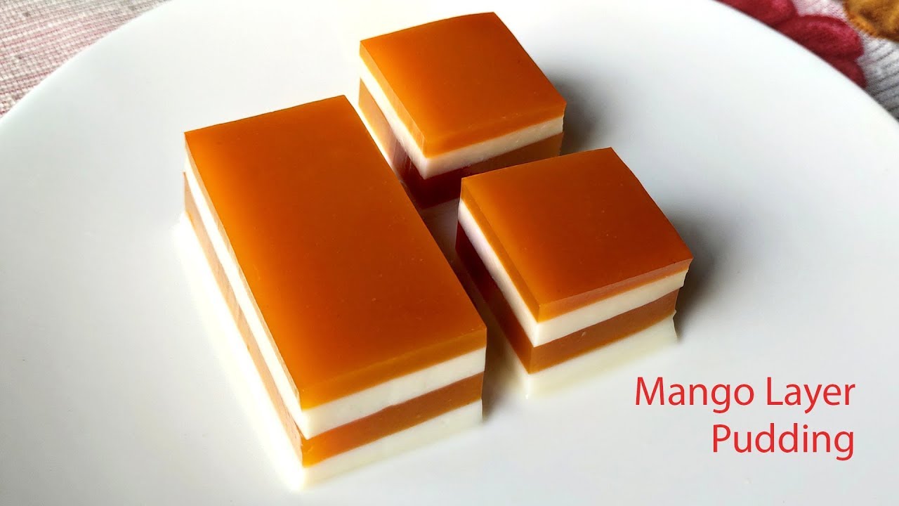 mango pudding | milk & mango layer pudding recipe | amer pudding - YouTube