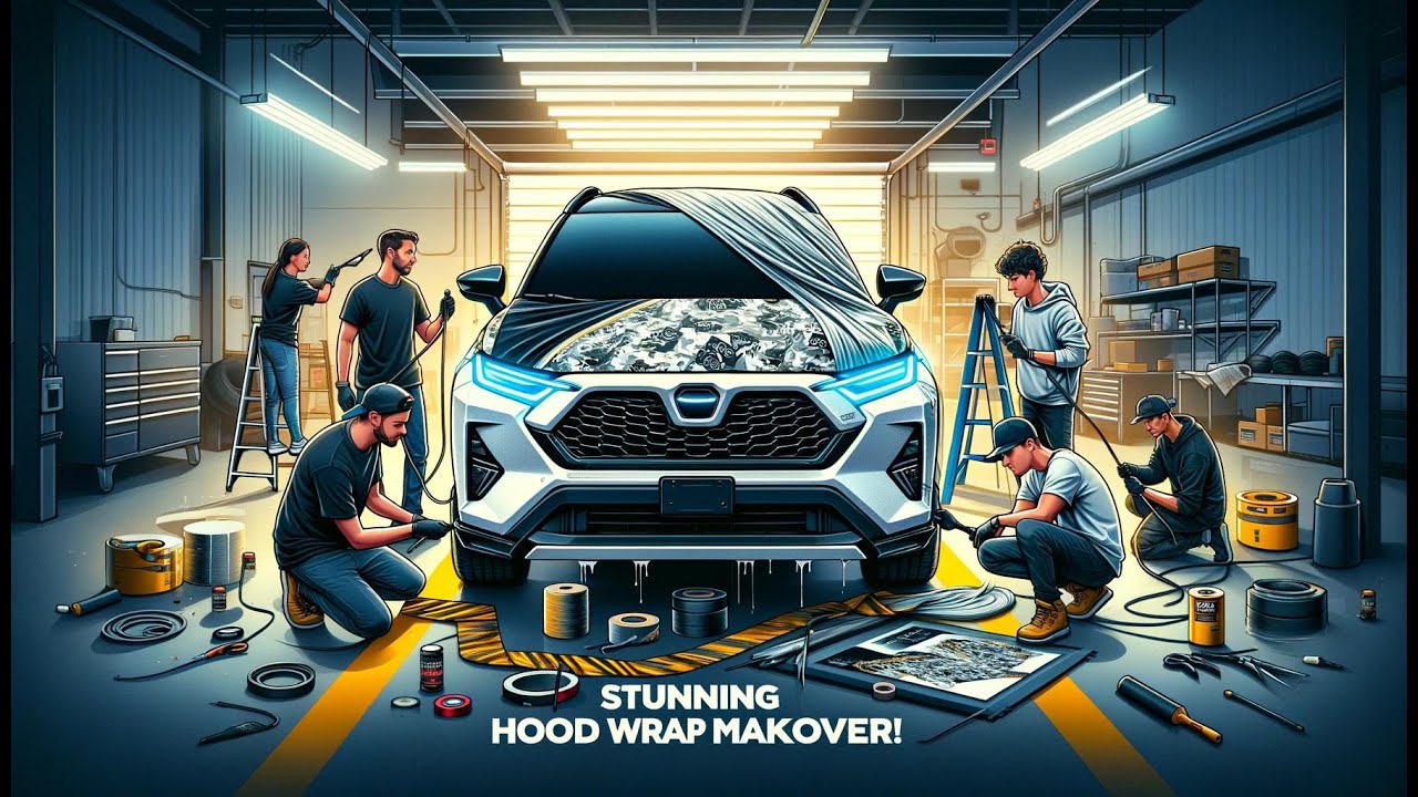 The Crew Wraps A Hood | 2021 RAV4 Prime XSE Premium Package Hood Wrap ...