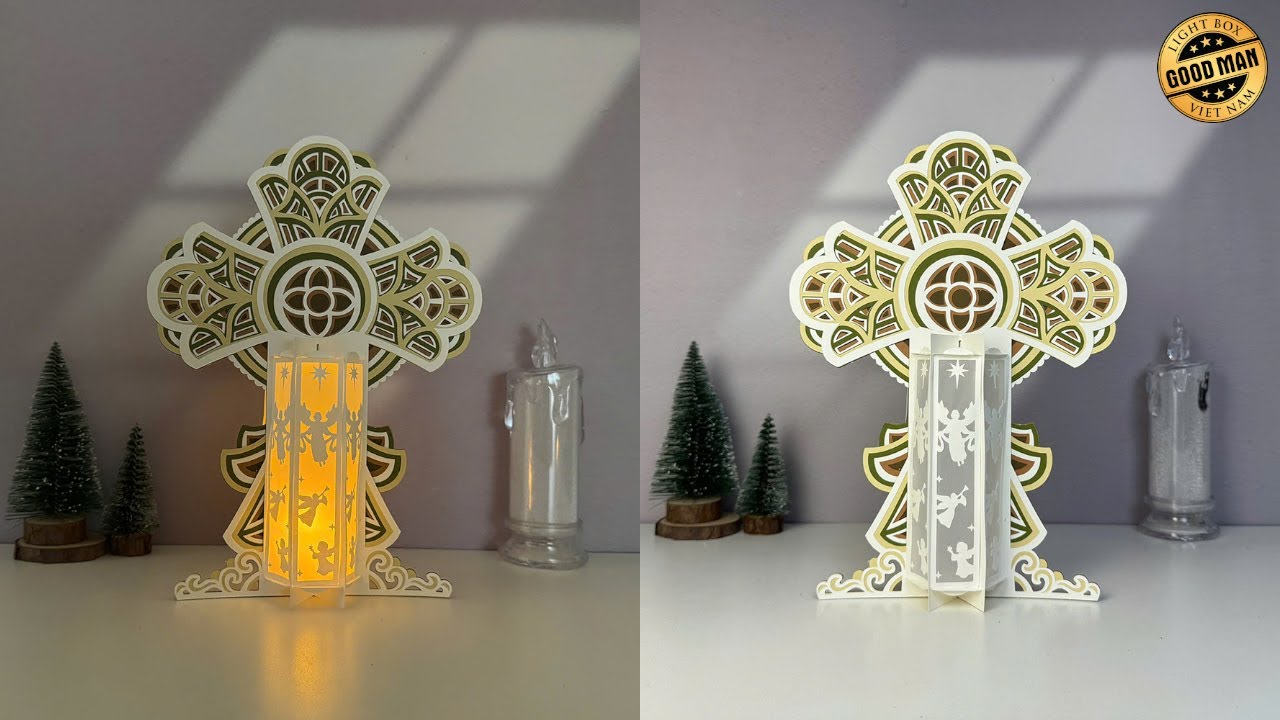 How To Make Paper Cut Lantern Cross 3 - YouTube
