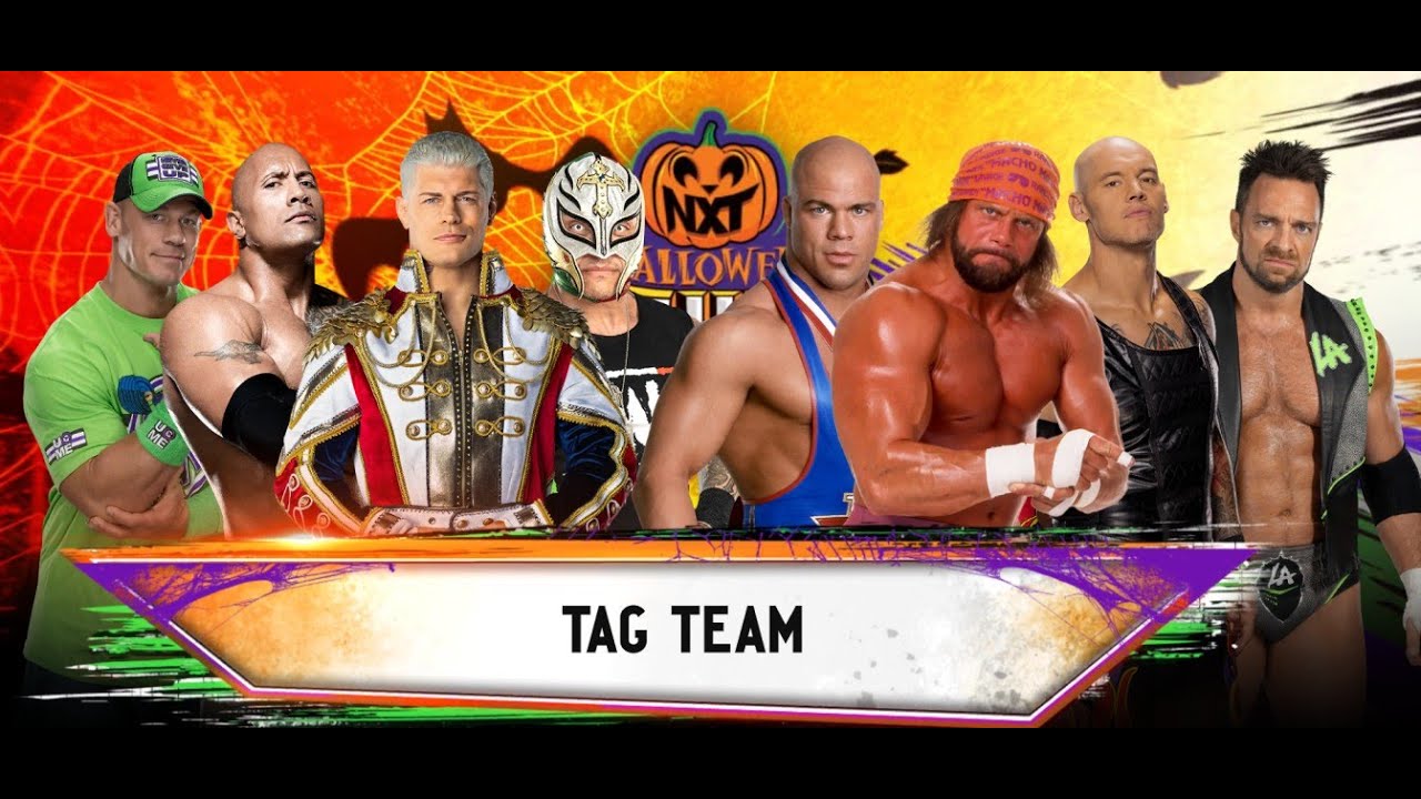WWE 2K24 JOHN CENA REY MYSTERIO THE ROCK CODY RHODES VS MACHO MAN RANDY ...