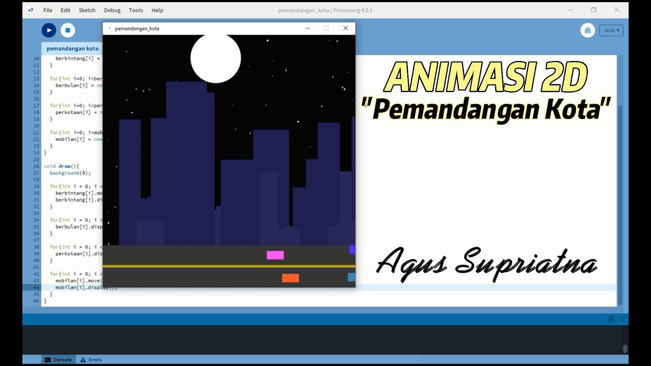 Animasi 2D Pemandangan Kota | Tutorial Processing - YouTube