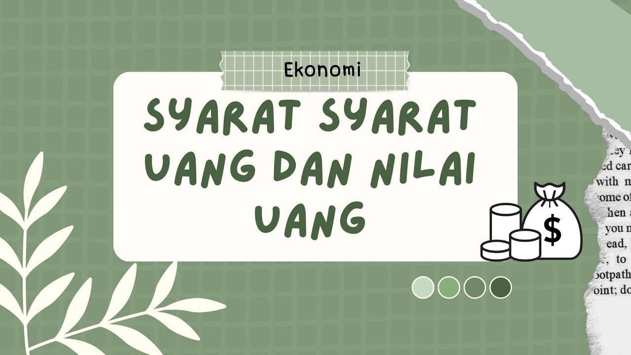 syarat uang dan nilai uang || tugas ekonomi - YouTube