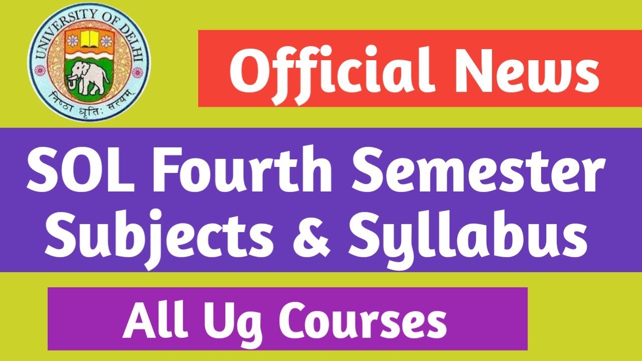 SOL Fourth Semester subjects and Syllabus 2021| Ameeninfo - YouTube