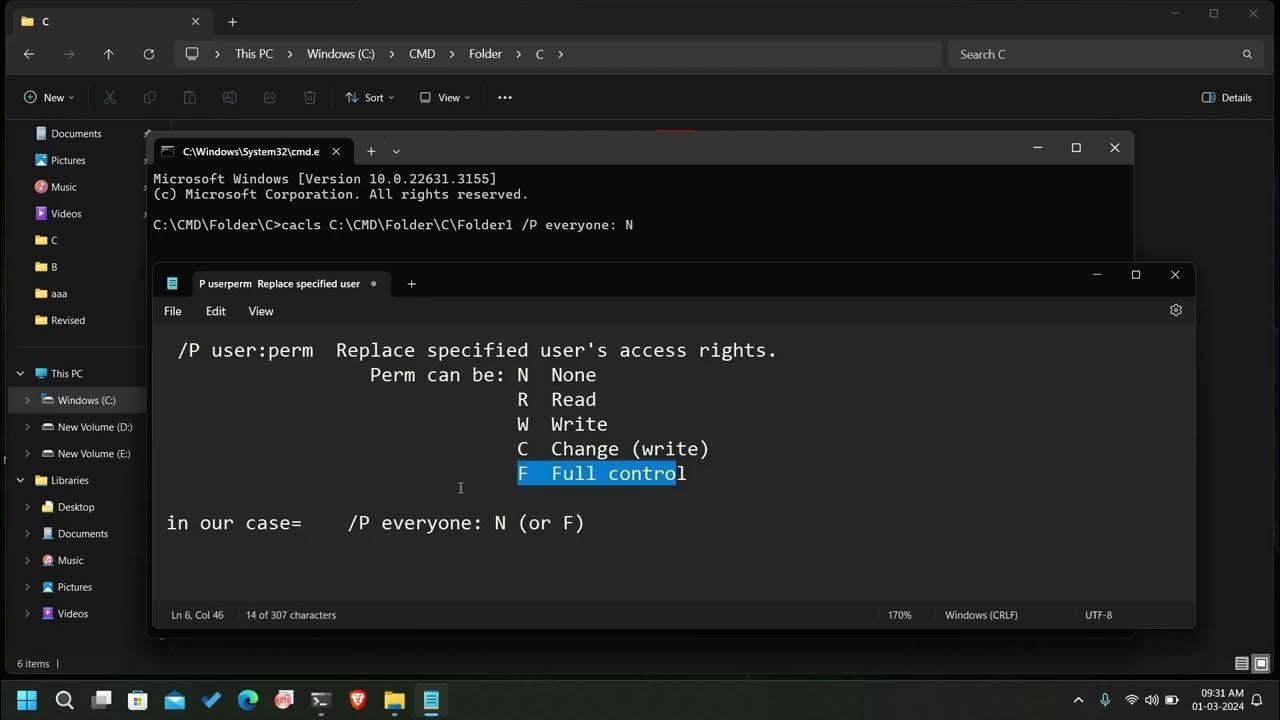 36.2 Lock or Unlock a Folder/File by Specifying User's Access in CMD - YouTube