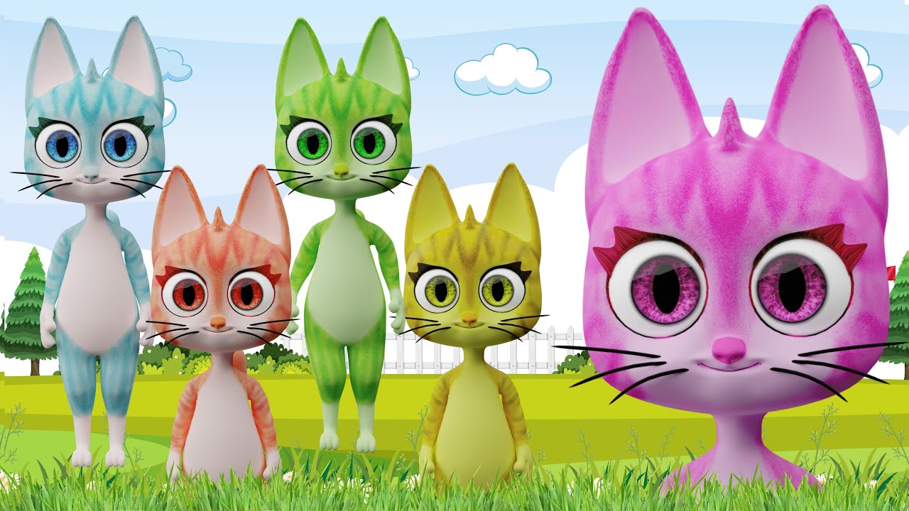 Five Little Kittens | Little Kitten Song | Kitten Song | 3D Nursery ...
