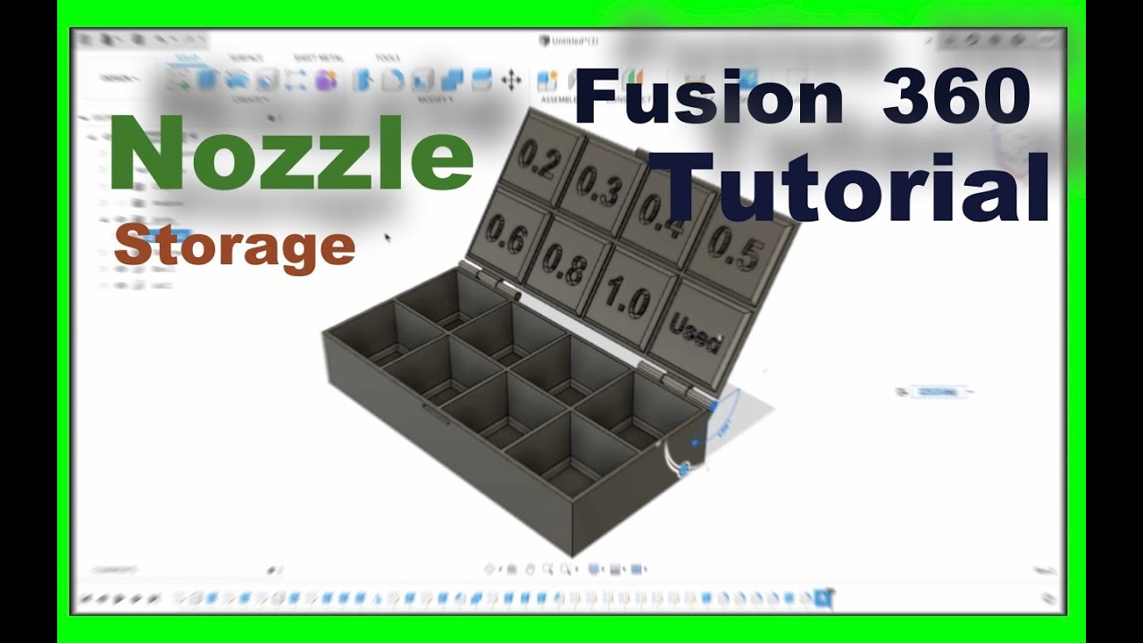 Fusion 360 tutorial (Nozzle storage box) - YouTube