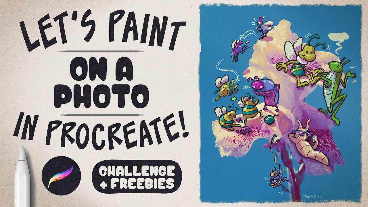 Let's Paint Characters on a Photo | Art Challenge + Procreate freebies ...