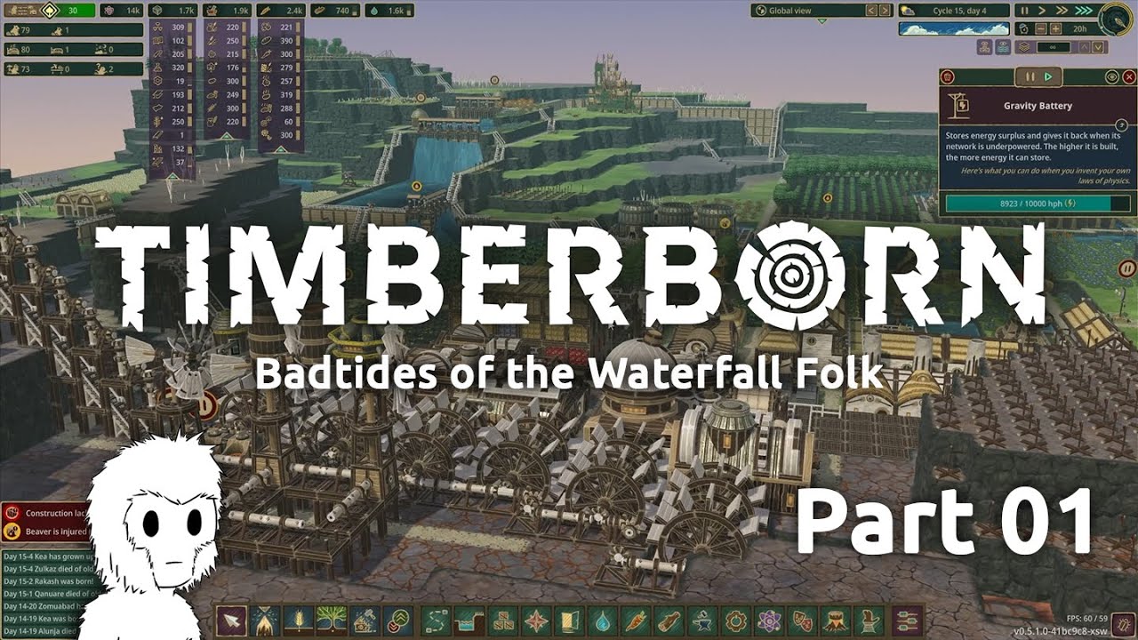 Timberborn Relaxing Longplay - Badtides of the Waterfall folk - (No ...