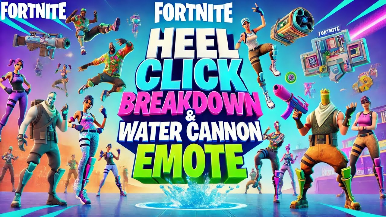 NEW WATER CANNON & HEEL CLICK BREAKDOWN EMOTE FORTNITE - YouTube