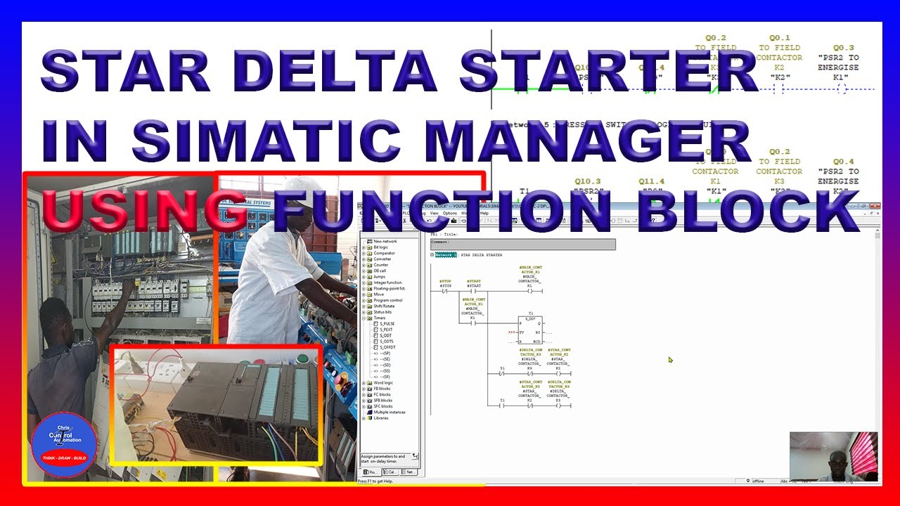 star delta starter in simatic manager using function block # ...