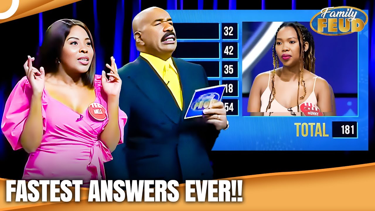 Fastest Answers in Fast Money History! | Family Feud | Fast Money - YouTube