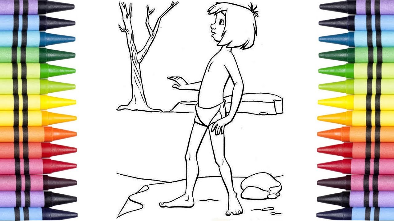 How to draw Mowgli from The Jungle Book - YouTube