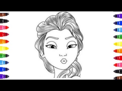 HOW TO DRAW ELSA LOVING ️ FACE WASY STEP BY STEP | DRAWING AND COLORING ...