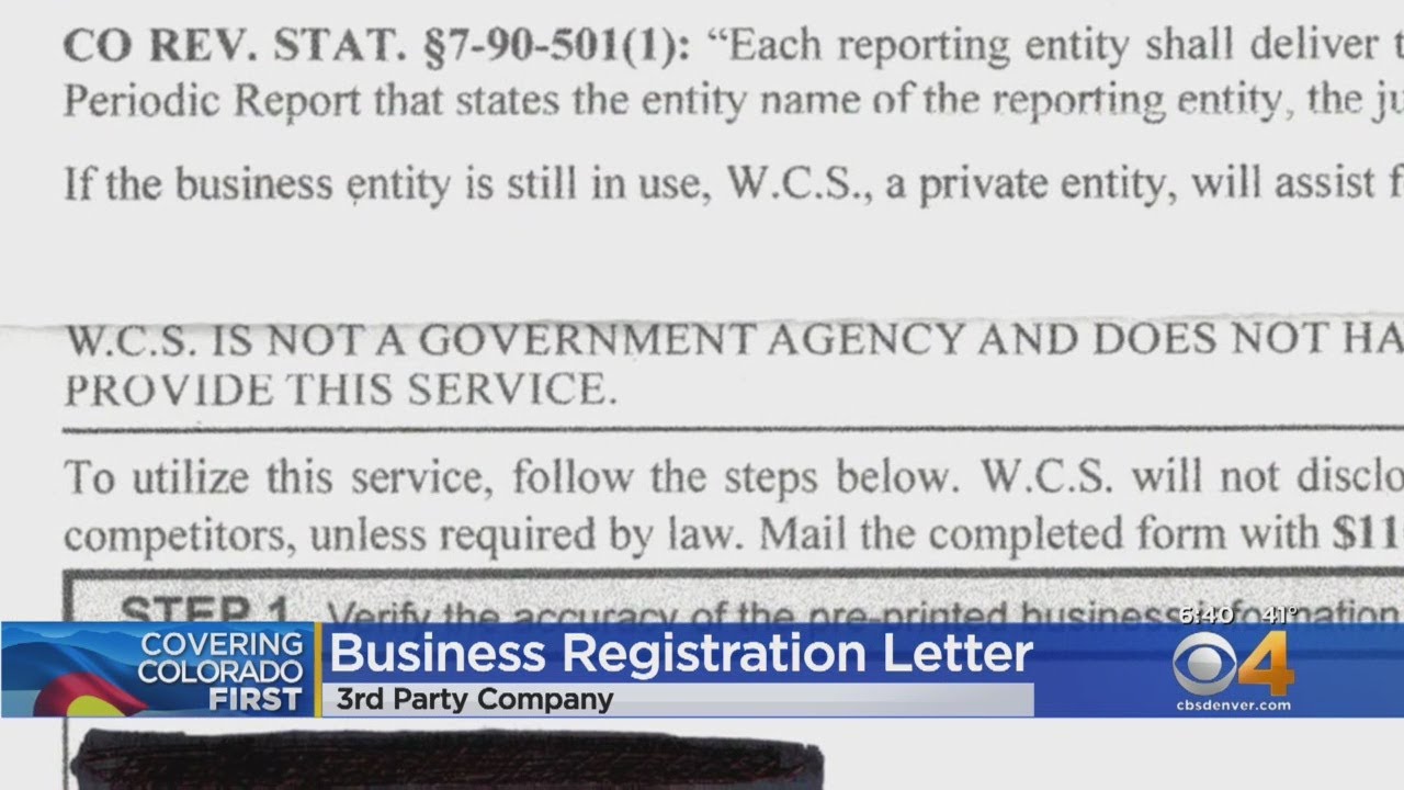 Fake Registration Letters Targeting Colorado Business Owners - YouTube