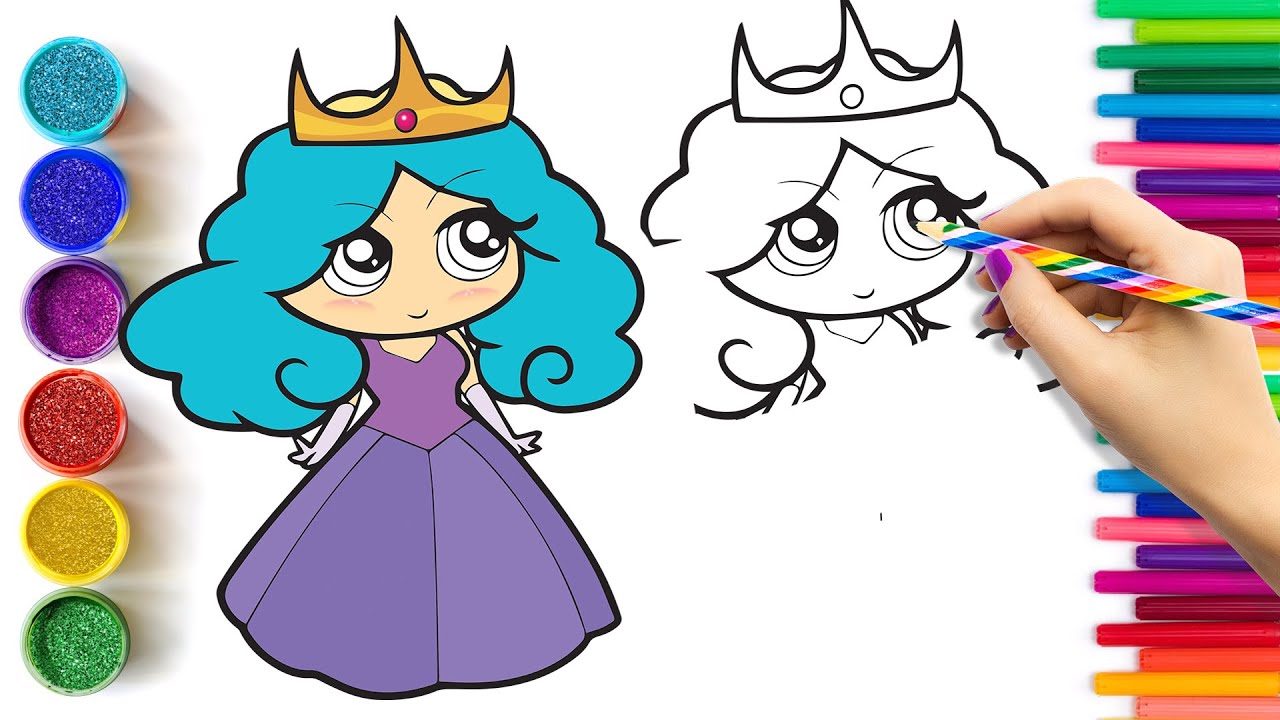 Easy kids drawing 🎨 🌈 How To Draw A Cartoon Belle From Beauty And The ...