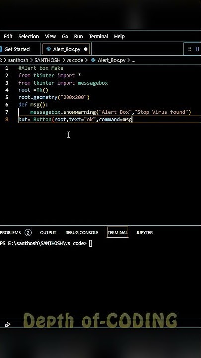 Shorts ⚠️ Warning Box Using Python Tkinter🧑‍💻 Youtube 3975