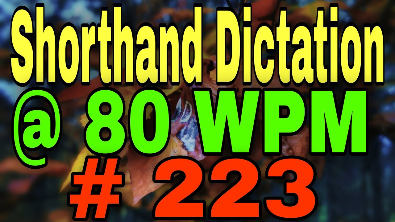 80 wpm english dictation | Shorthand dictation 80 wpm in english - YouTube