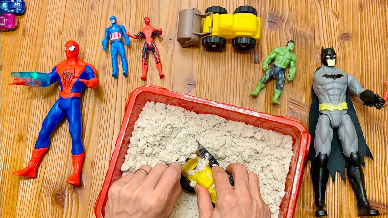 Superhero Excavation: ASMR Video Unearthing Heroes from Under the Sand ...