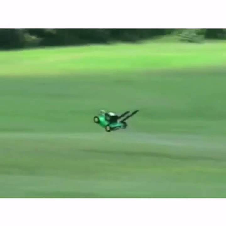 flying lawnmower - YouTube
