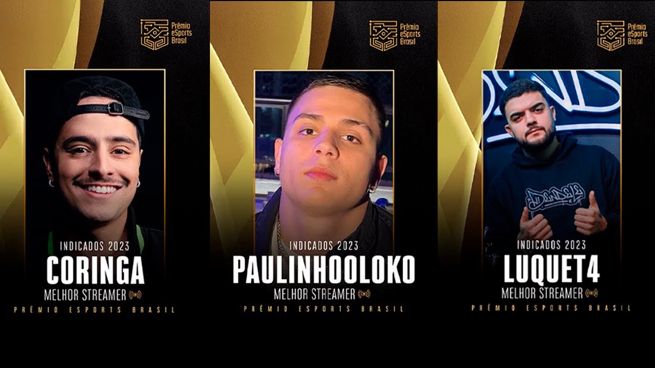 AGORA SIM!🤩PAULINHO O LOKO, LUQUET4 E CORINGA SÃO INDICADOS AO PRÊMIO MELHOR STREAMER DO BRASIL ...