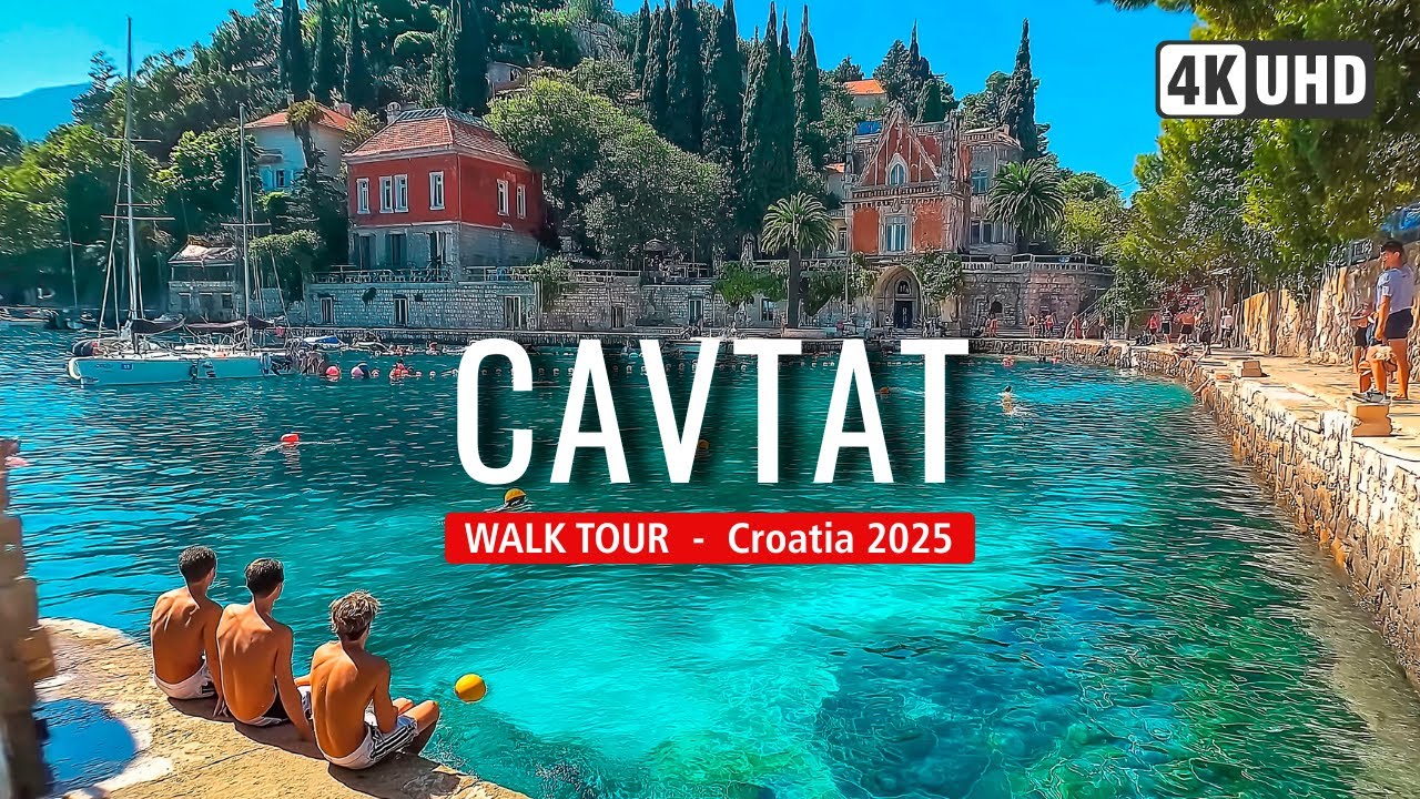 CAVTAT Walking Tour 4K 🇭🇷 | Hidden Gem of the Adriatic Near Dubrovnik ...