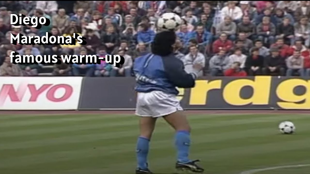 Diego Maradona's famous warm-up in the UEFA Cup semi-final in 1989 ...