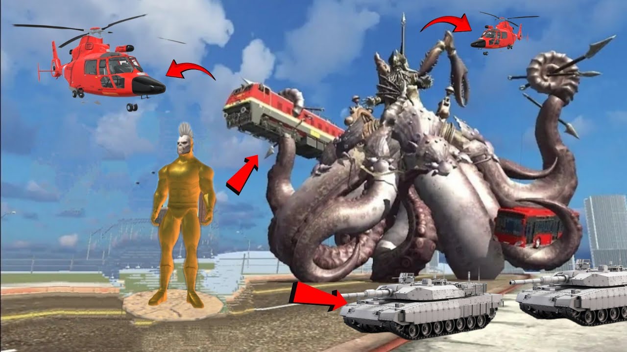 Rope Hero Big Monster Fight || Attack On The City 😯 - YouTube