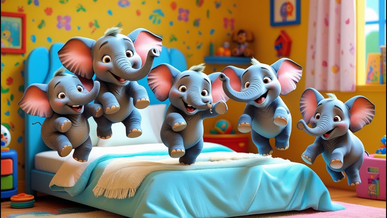 10 Elephants Jumping on the Bed 🐘🎵 | Counting Song & Funny Animal Rhyme ...