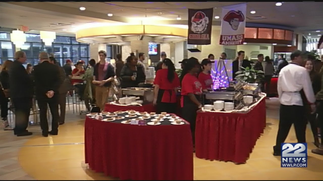 UGA dining services made good on Super Bowl bet with UMass - YouTube