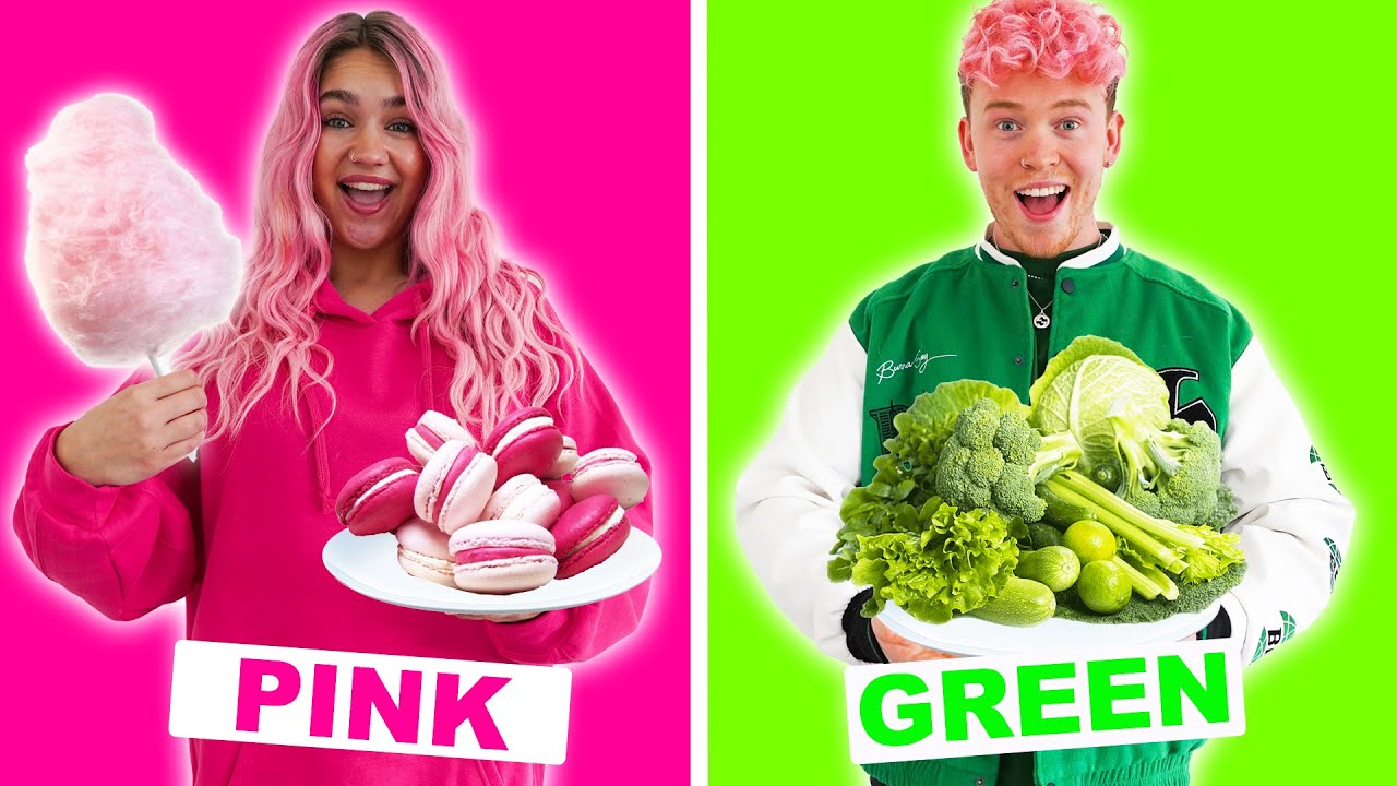 EATING ONLY ONE COLOURED FOOD FOR 24 HOURS! - YouTube