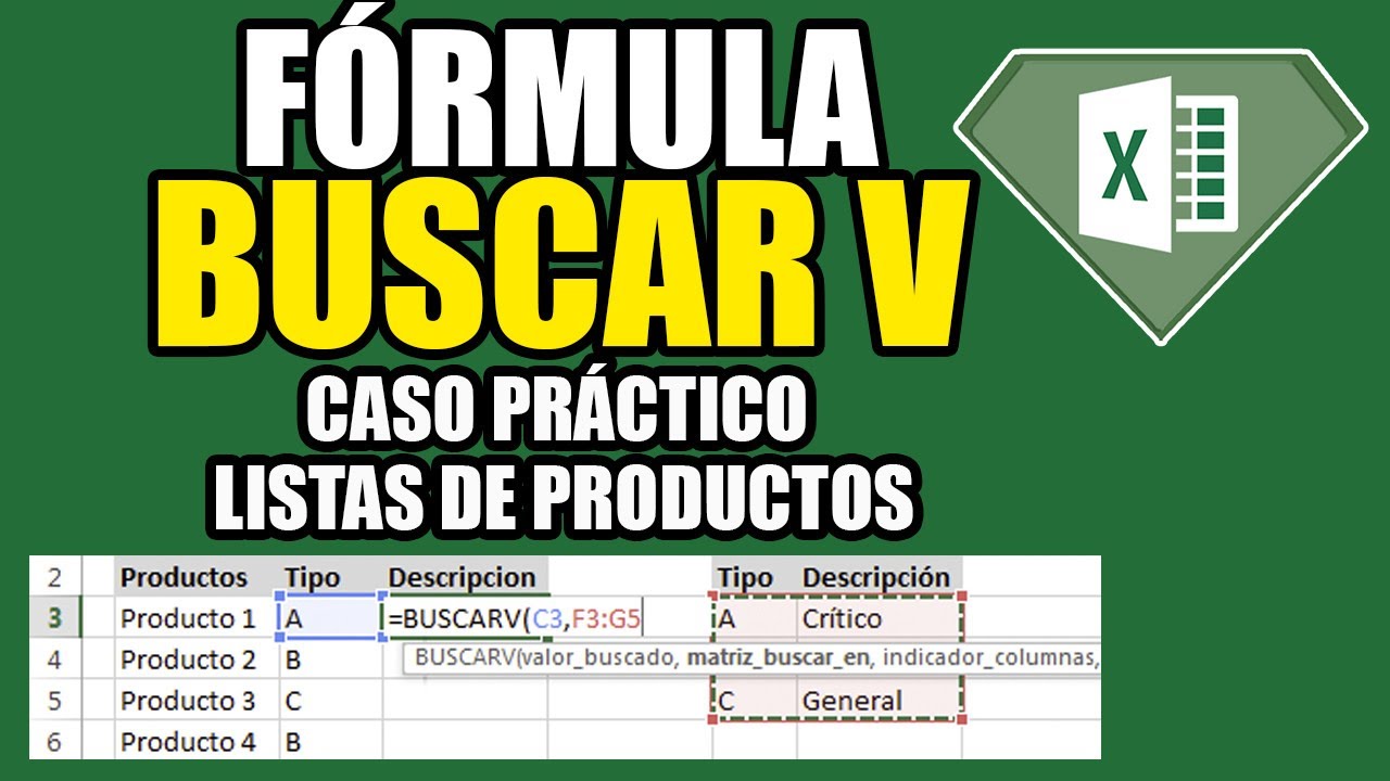 Como usar la Fórmula BuscarV - Casos prácticos con listas de productos ...