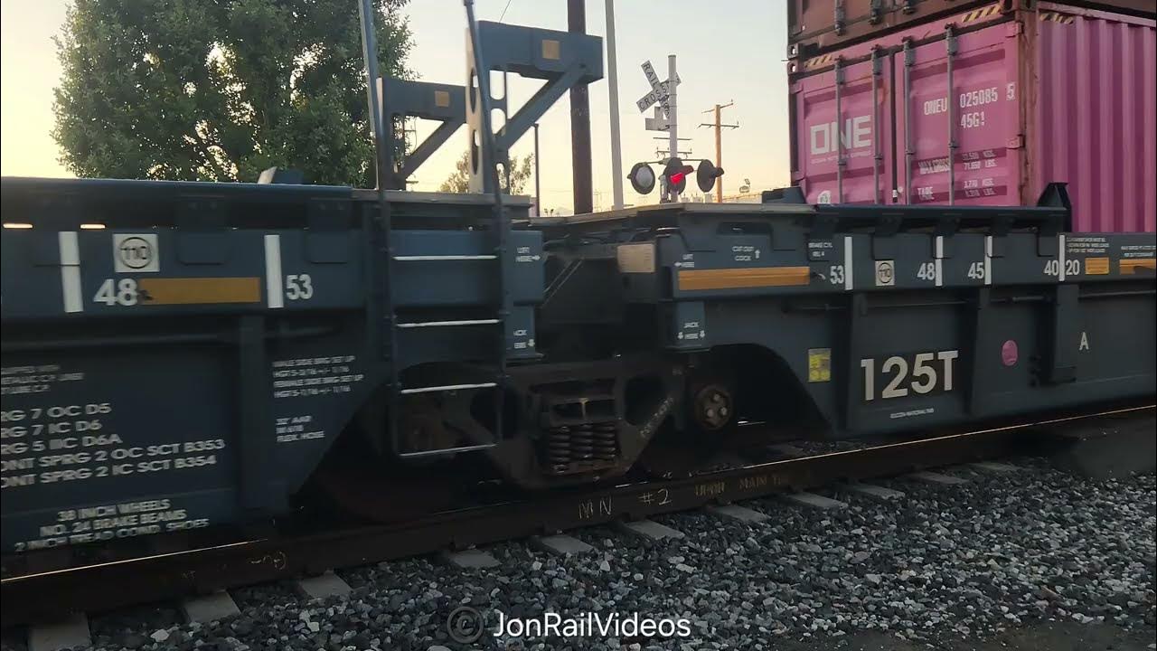 7/22/24 Pre: WB UP I stack with UP 1982 trailing passes Mission Mill Rd-3 ft. FXE/FEC well car ...