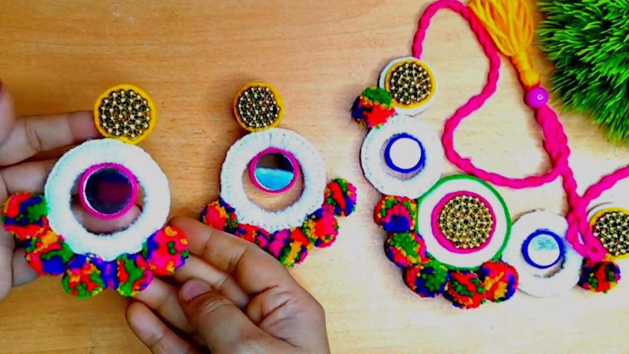 Navratri Jewellery Making Handmade / Navratri Garba Necklace/Jewellery ...